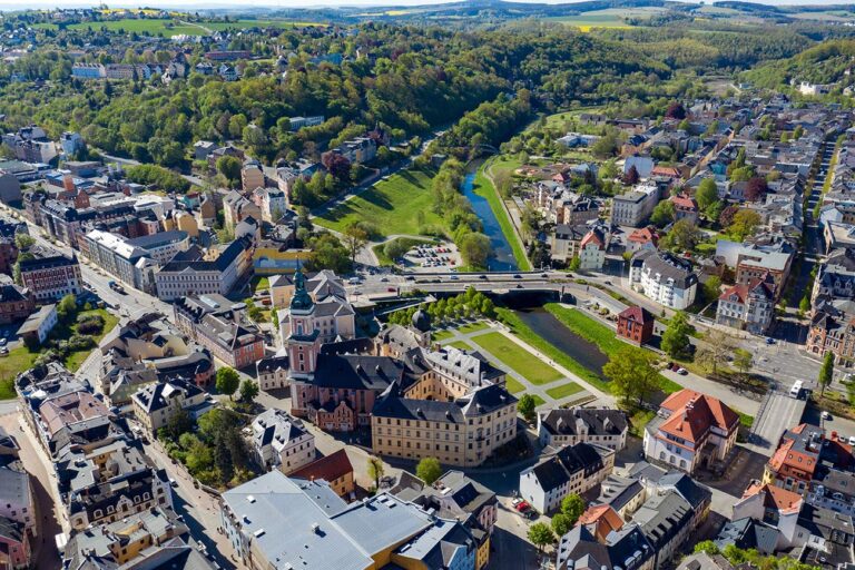 Die Stadt Greiz in Thüringen
